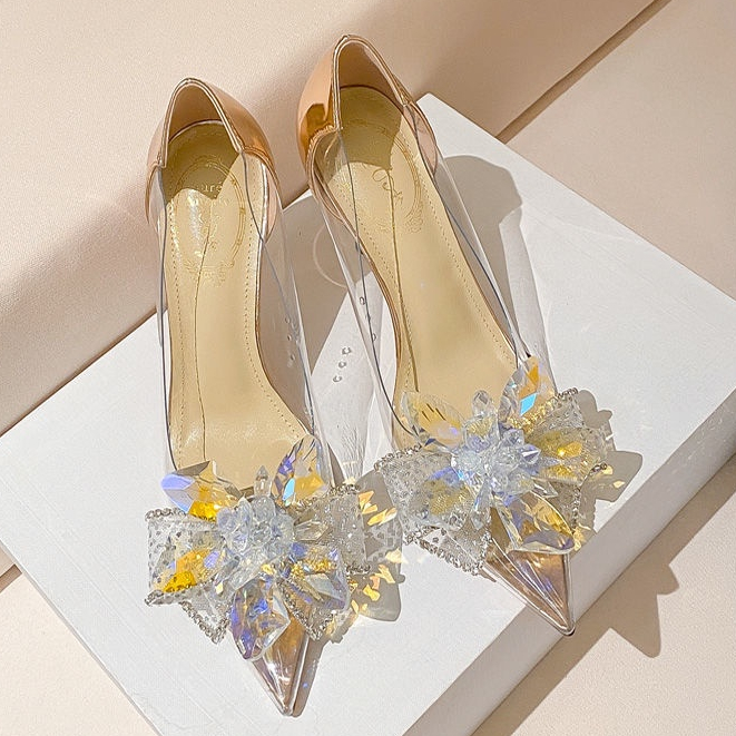 high heel glass shoes Transparent High Heels Women's Stiletto Heel ...