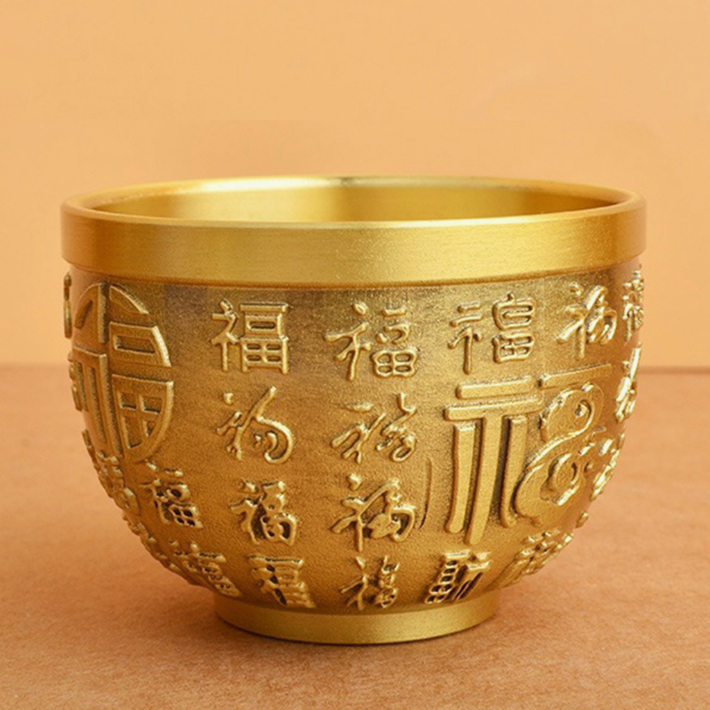 Brass Feng Shui Bowl Wealth Chinese Traditional Good Luck Cornucopia ...