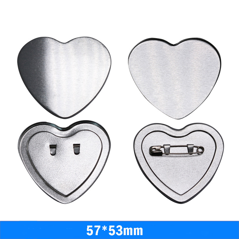 57*53mm Heart shape button badge blank material 100pcs | Shopee Philippines