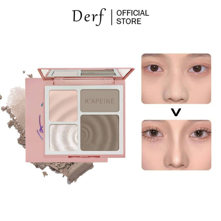 Derf Contour Palette 4 Colors 3d Matte Blush Nose Shadow Eyebrow Powder ...