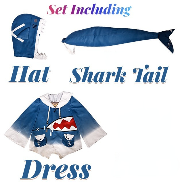 SHIP NEXT DAY!! Hololive Gawr Gura Vtuber Cosplay Costume Cartoon Anime ...