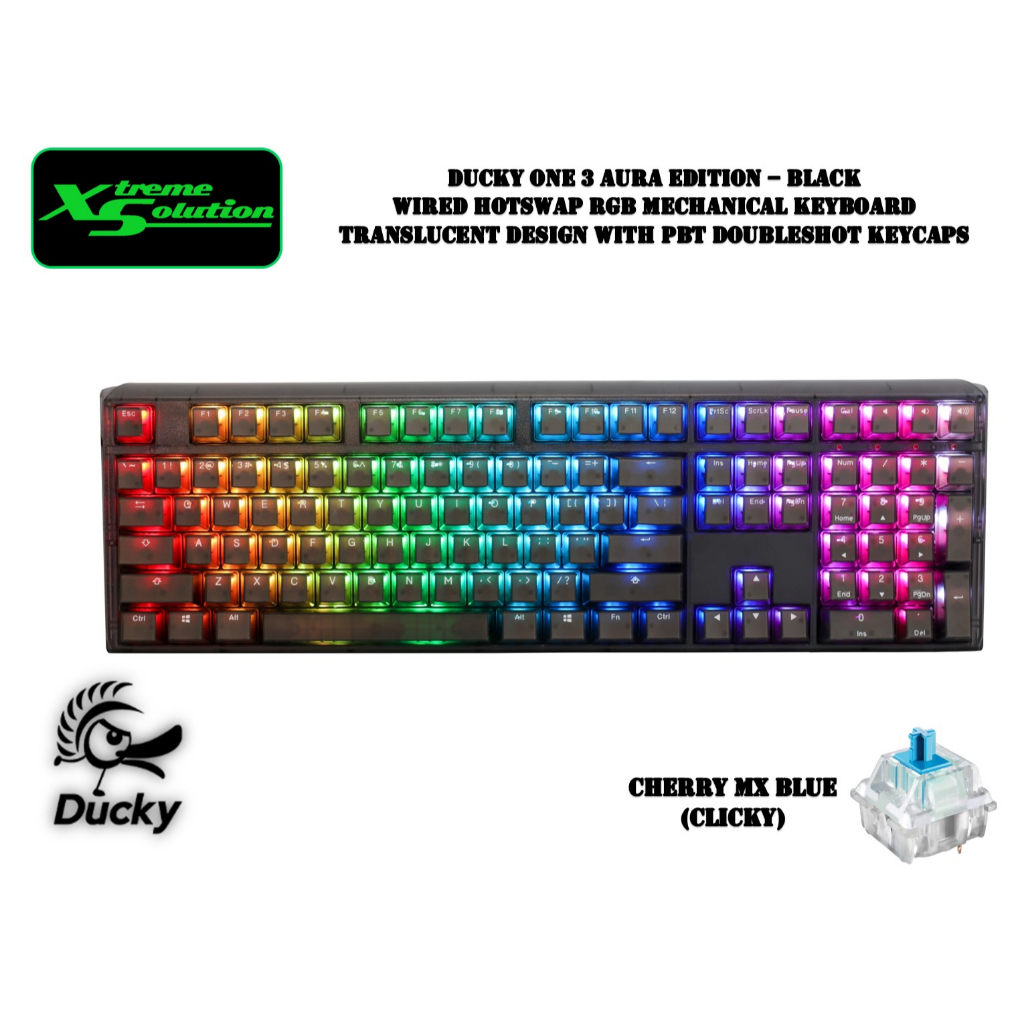 Ducky One 3 Aura Edition - Black - Wired Hotswap RGB Mechanical ...