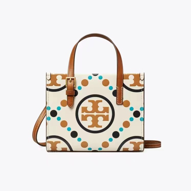 TB T Monogram Contrast Embossed Mini Tote Bag Crossbody Bag Handbag New ...