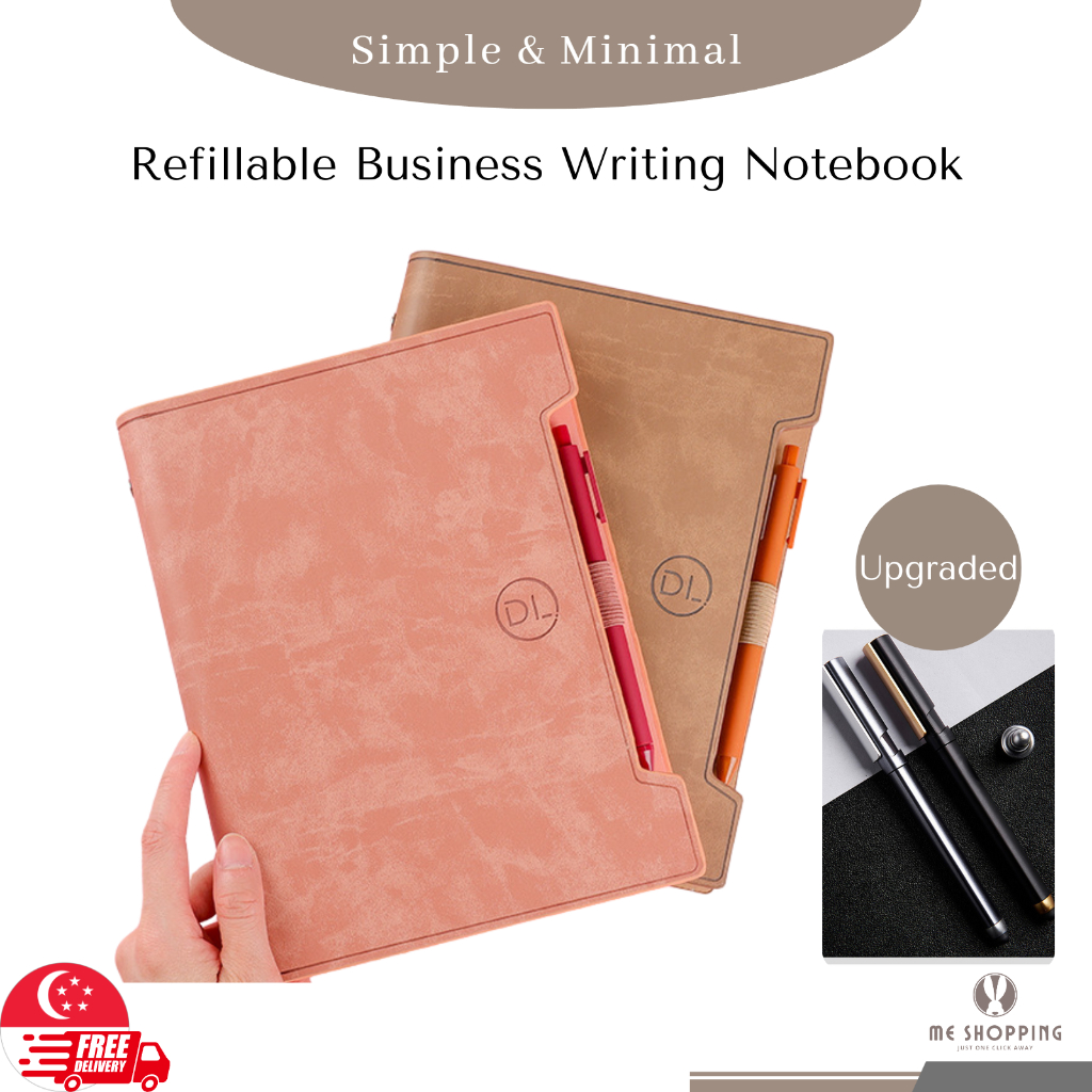 Notebooks Notebook Refillable Leather Notebooks with Pen Spiral Journal ...