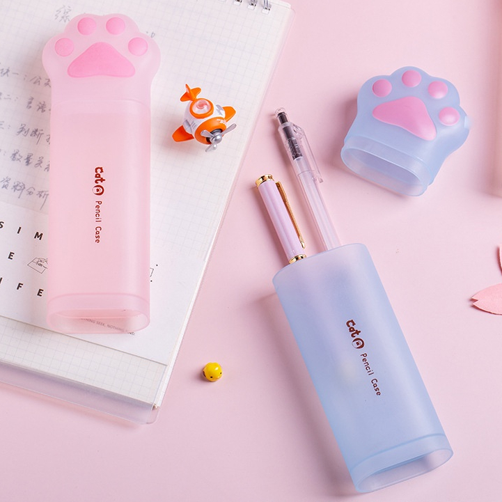 Internet Celebrity Cute Cat's Paw Stationery Box Student Large Capacity ...