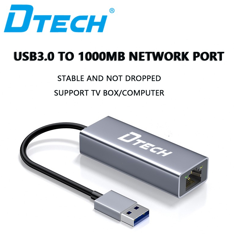 DTech USB to Ethernet Adapter 3.0 10/100/1000 mbps Gigabit Wired ...