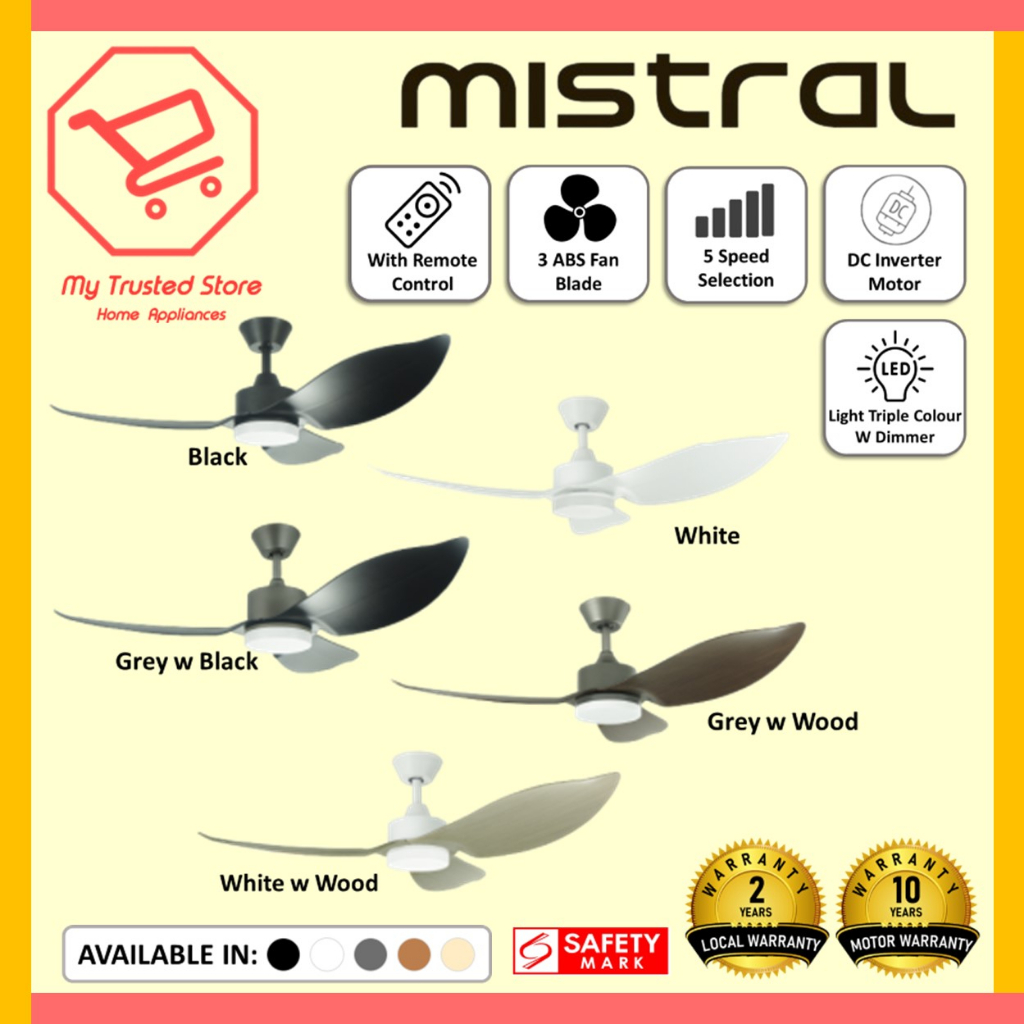 Free Basic Installation! Mistral 36" / 46" D'Fan Ceiling Fan Space 36 / ...
