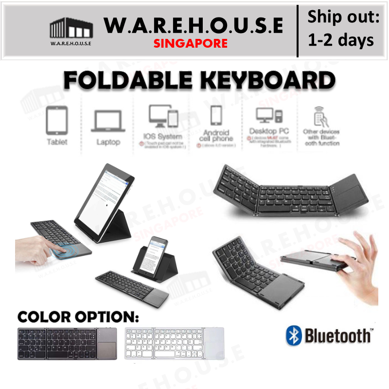 [Warehouse] B033 Mini Folding Keyboard Bluetooth Wireless Touchpad Windows Android IOS Tablet ...