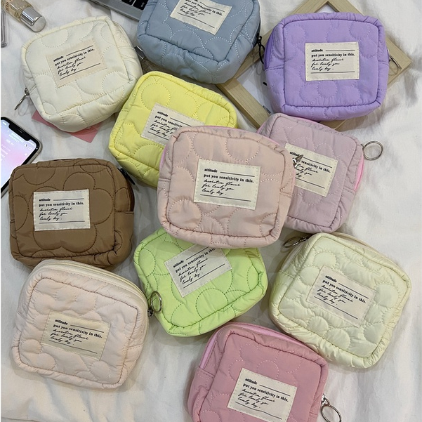 Cute Mini Cosmetic Bag Portable Candy Color Storage Soft Toiletry ...
