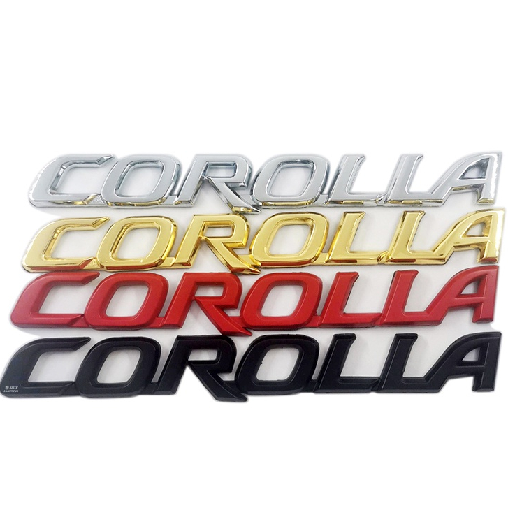 1 x Big Metal COROLLA Letter Logo Car Auto Decorative Emblem Badge ...