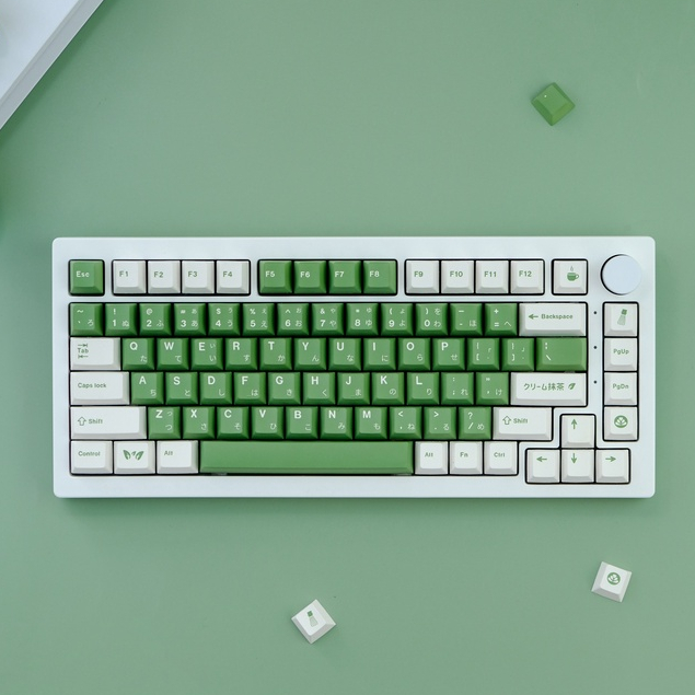 GMK Matcha Cakel Keycap, 129 Keys PBT Keycaps Cherry Profile DYE-SUB ...