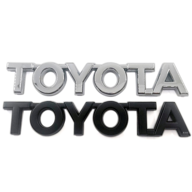 1 x Metal Chrome Black TOYOTA Logo Letter Car Auto Rear Trunk Emblem ...