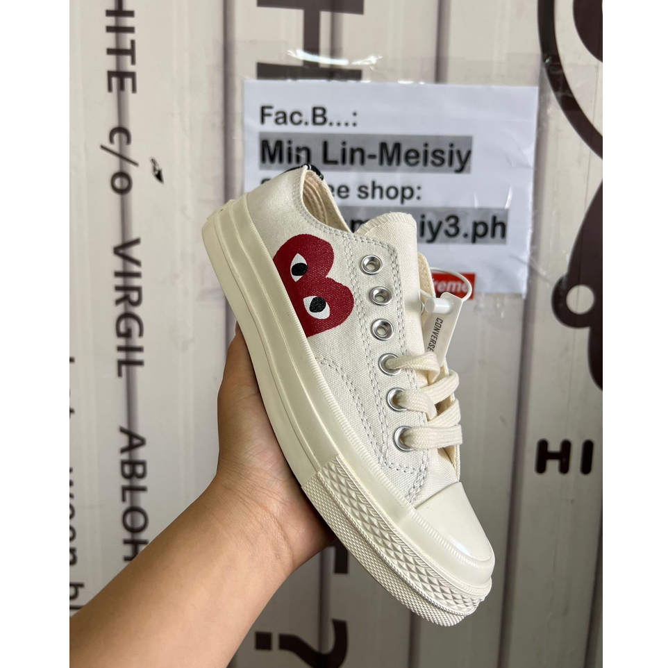 CDG PLAY x Con 1970S ONE HEART beige low cut ,men women canvas shoes ...