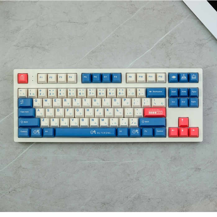 GMK BLUE Keycap, 129 Keys PBT Keycaps Cherry Profile DYE-SUB ...