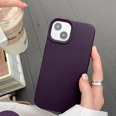 Berry Purple Liquid Silicone Phone Case for IPhone 15 14 13 12 11 Pro ...