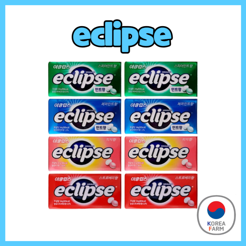 Eclipse No Sugar Refreshing Candy 34g peach / watermelon / mint / strawberry Korean Candy ...
