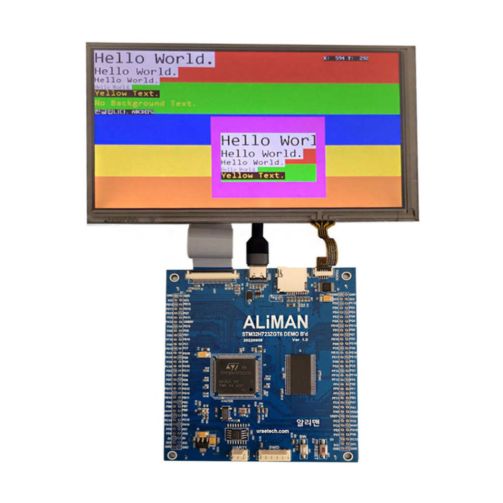 stm32h723zg demo board & 7-inch LCD & stm32cubeide example source provided stm32 evaluation ...
