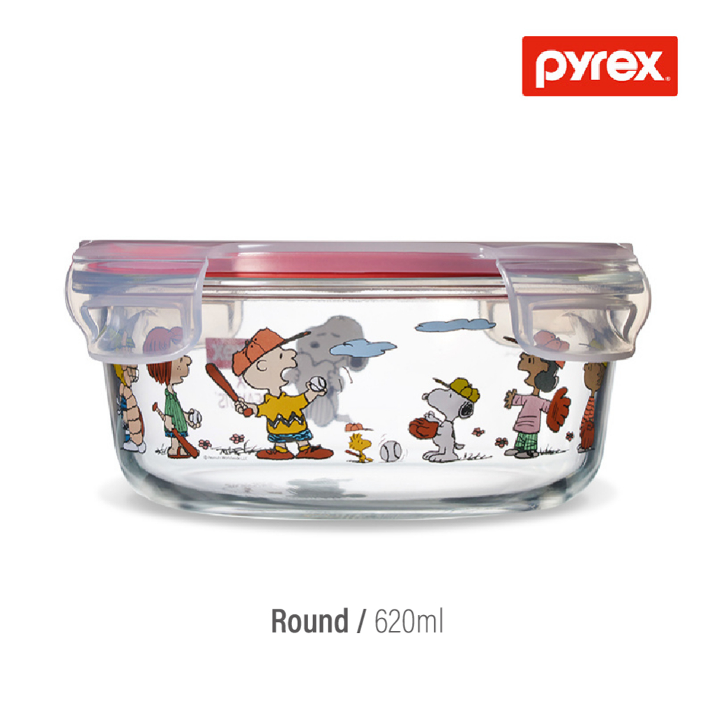 Pyrex Snoopy 4-sided Sealed Glass Food Container | Shopee Philippines