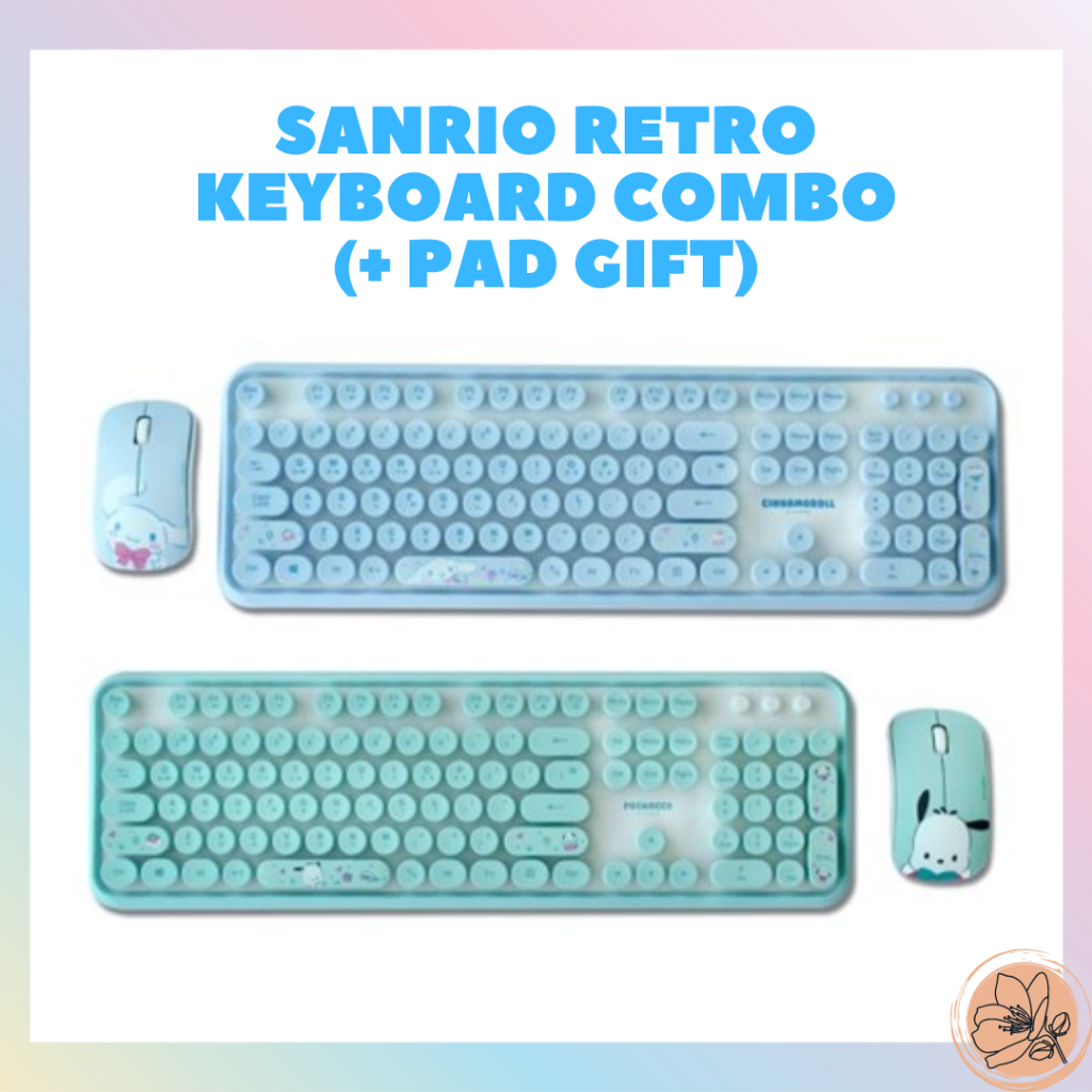 Sanrio x Retro Wireless Keyboard Mouse Combo Pochacco & Cinnamoroll ...