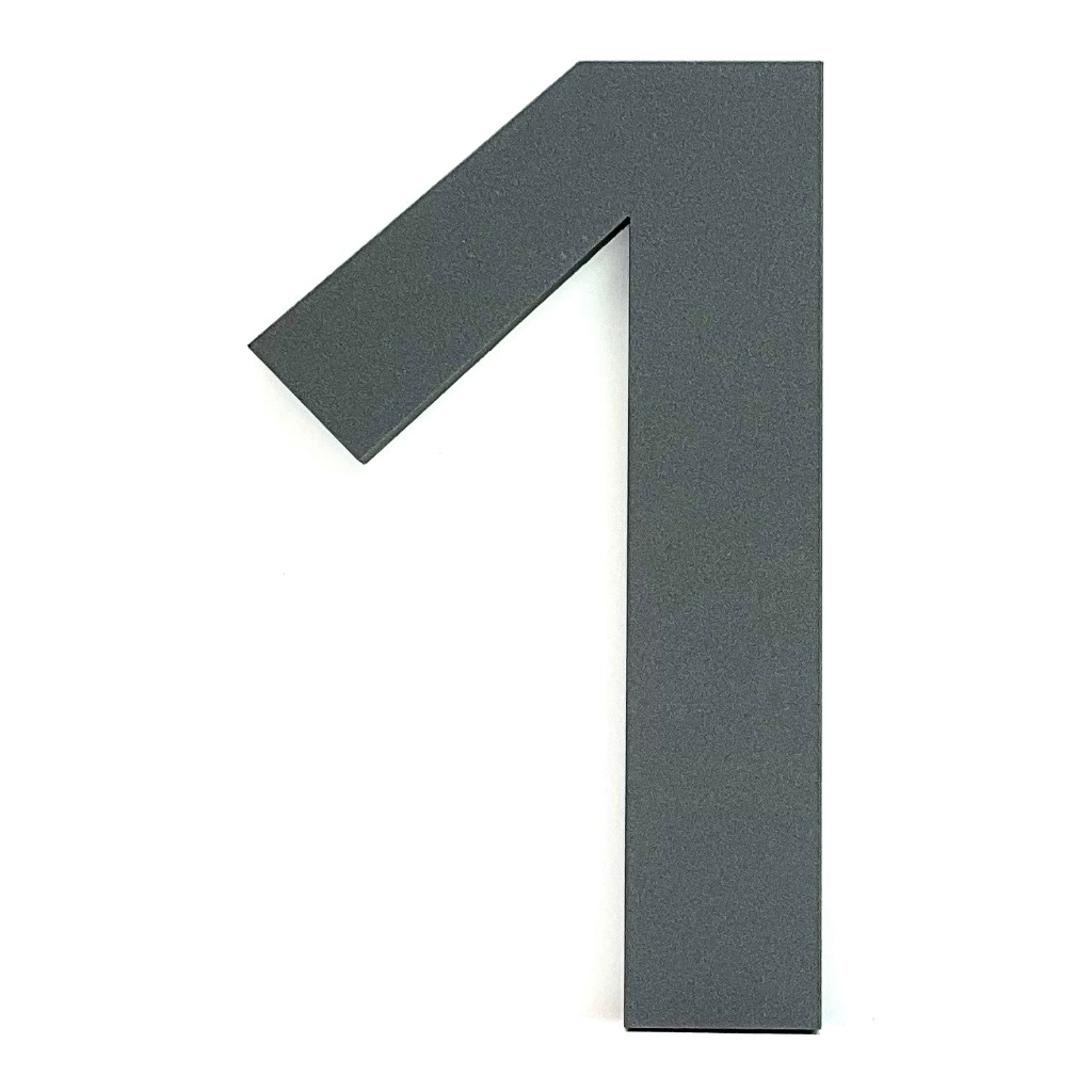 1 ( Number 1 ) | Grey | Large House Or Unit Numbering Acrylic Sign ...