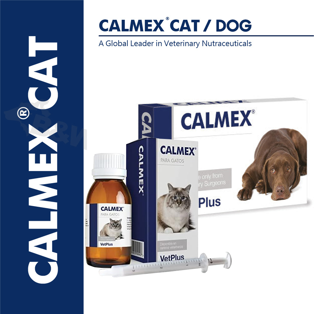 VetPlus Calmex Cat Stress Relief 60ml / VetPlus Calming Supplement For Dogs Pack Of 10 Tablets ...