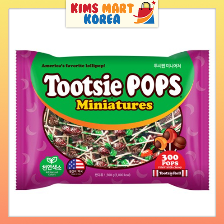 Tootsie Pops Miniatures Candy Filled with Chewy Chocolate Tootsie Roll ...