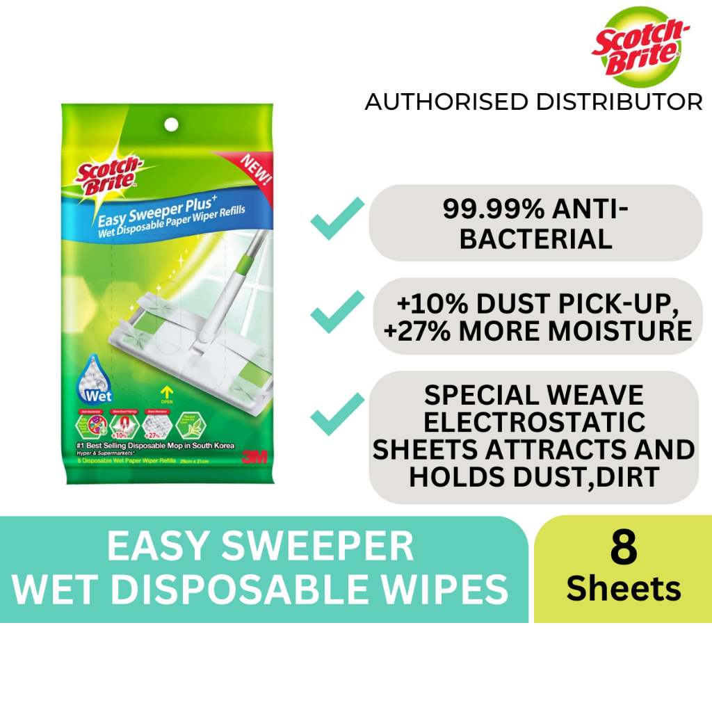 3M Scotch Brite Easy Sweeper - Wet Sheets Refill 8s Q600RW | Shopee ...