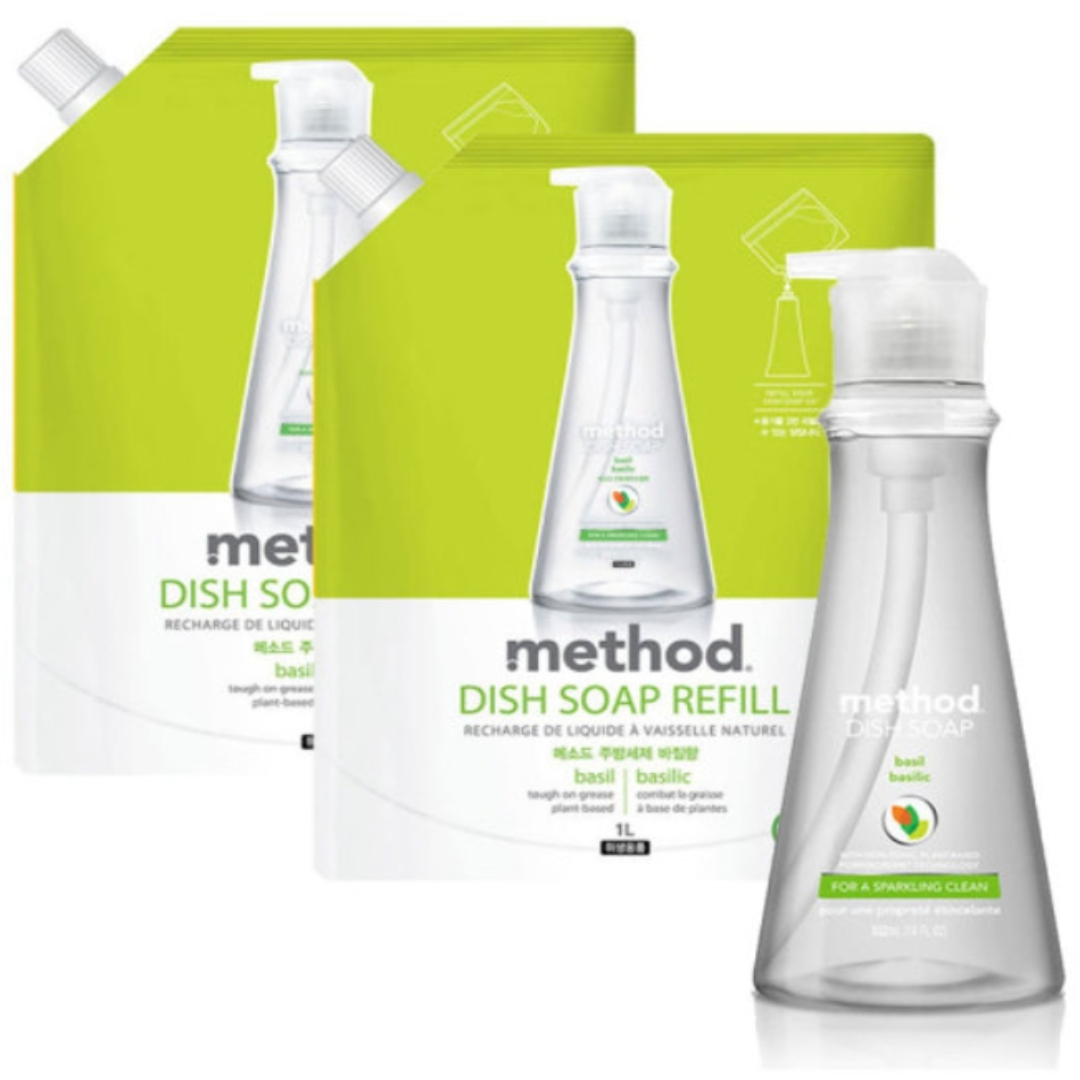 (Ready Stock)Method dish detergent original product 532ml + 2 refills ...