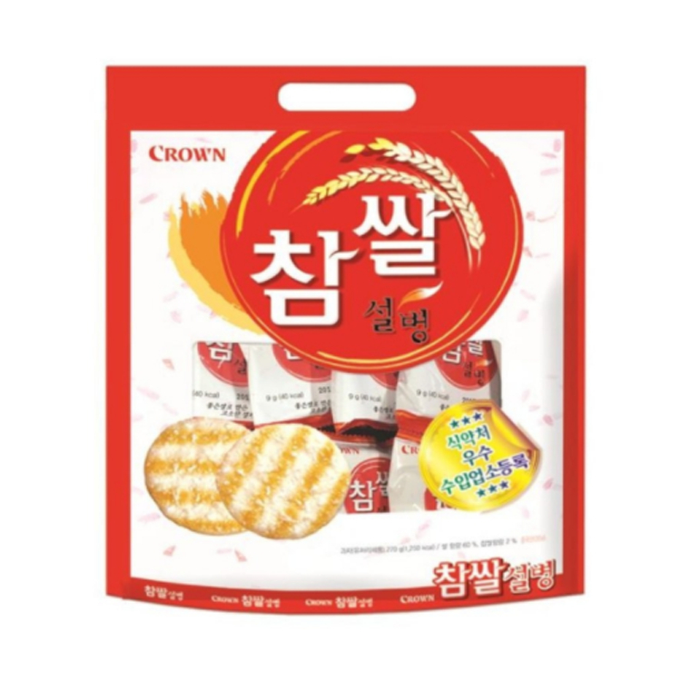 Crown Crispy Rice Snack Korean Traditional Rice Cracker Sweet Flavor ...