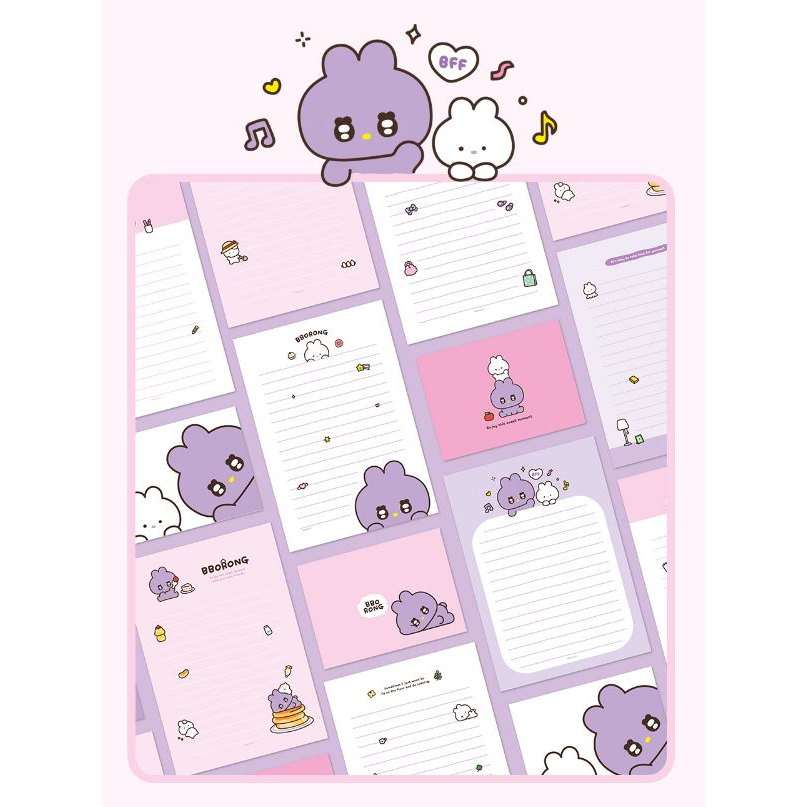 [Made in Korea] Letter Paper Set Writing Paper with Envelopes Set ...