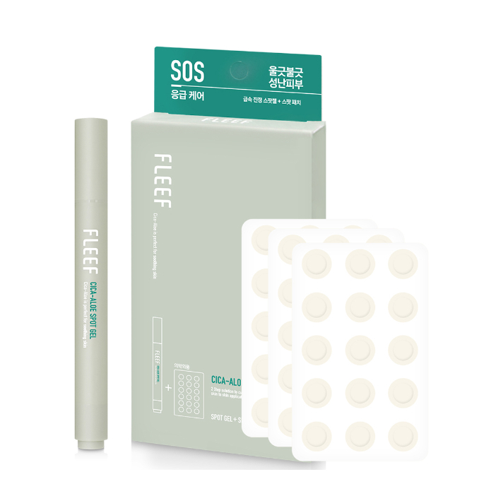 FLEEF Cica Aloe Spot Patch 51p + Soothing Spot Gel Acne Ointment 4.5g ...