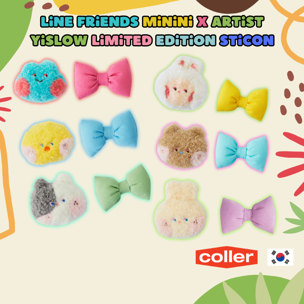 [LINE FRIENDS X ARTIST YISLOW X COLLER] MNINI STICON 6 characters ...