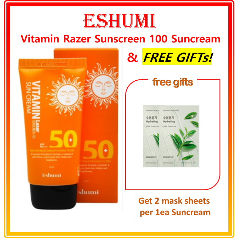 Eshumi Vitamin Razer Sunscreen 100 Suncream (Free gift★ innisfree ...