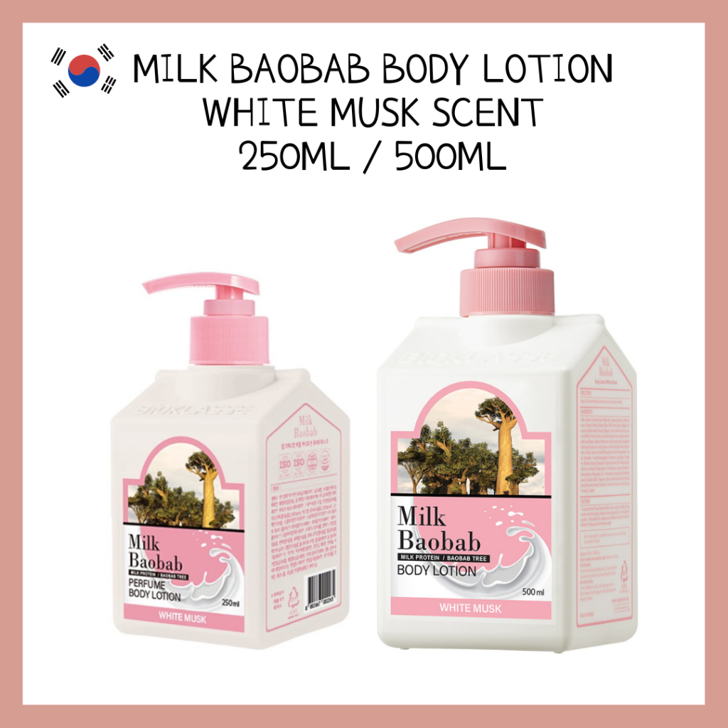MILK BAOBAB perfume body lotion White musk 250ml / 500ml / Made in ...