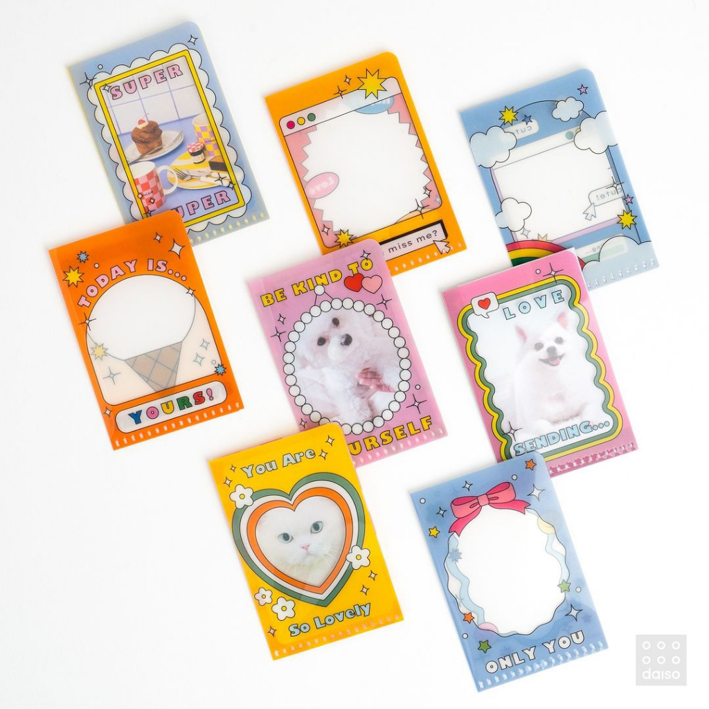 [Daiso Korea] New Photo Card L Holder (8 Pcs) All Other Design | Shopee ...
