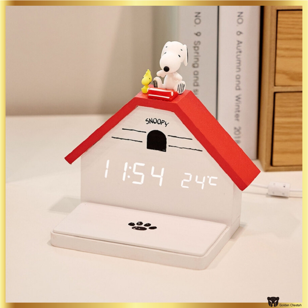 Snoopy House Desk Clock Wireless Charger | Shopee Philippines