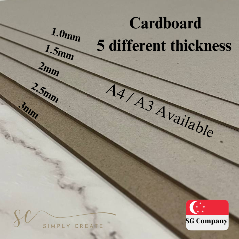 A4 A3 Grey Cardboard Multiple Thickness 1mm 1.5mm 2mm 2.5mm 3mm thick sheet craft art chipboard ...