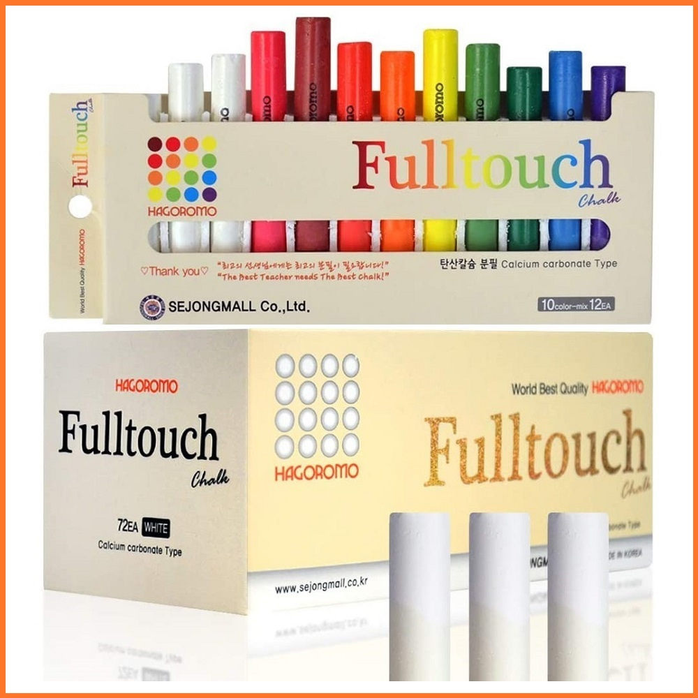 HAGOROMO Fulltouch Chalk White Color 72pcs + Color Chalk, World Best ...