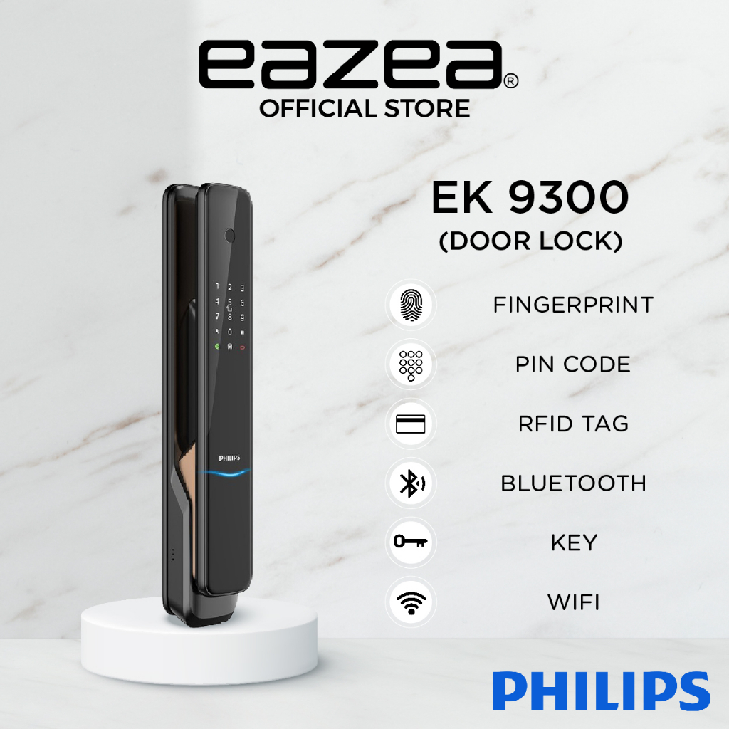 PHILIPS EK9300 Digital Door Lock| 6 IN 1 | PIN Code, Fingerprint, RFID Access, Bluetooth, Key ...