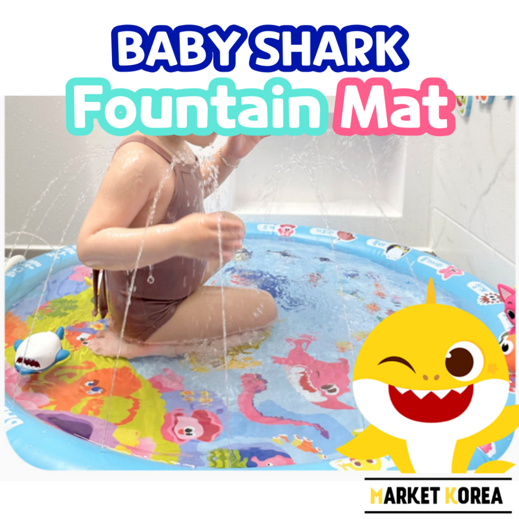 Baby Shark Splash Pad Sprinkler for Kids Fountain Mat Fun Outdoor Water ...