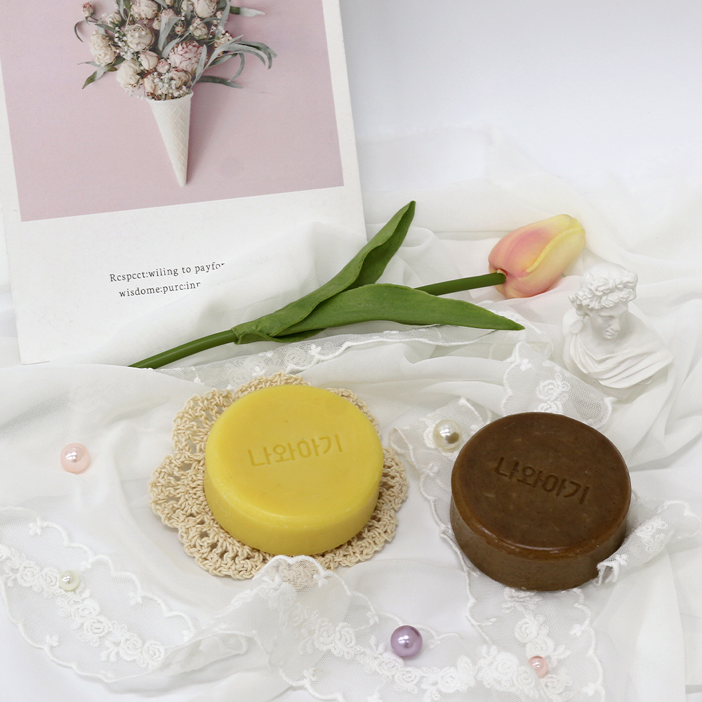 Natural Plant Oil Soap 4 bars/ houttuynia cordata soap 4 bars. Korean ...