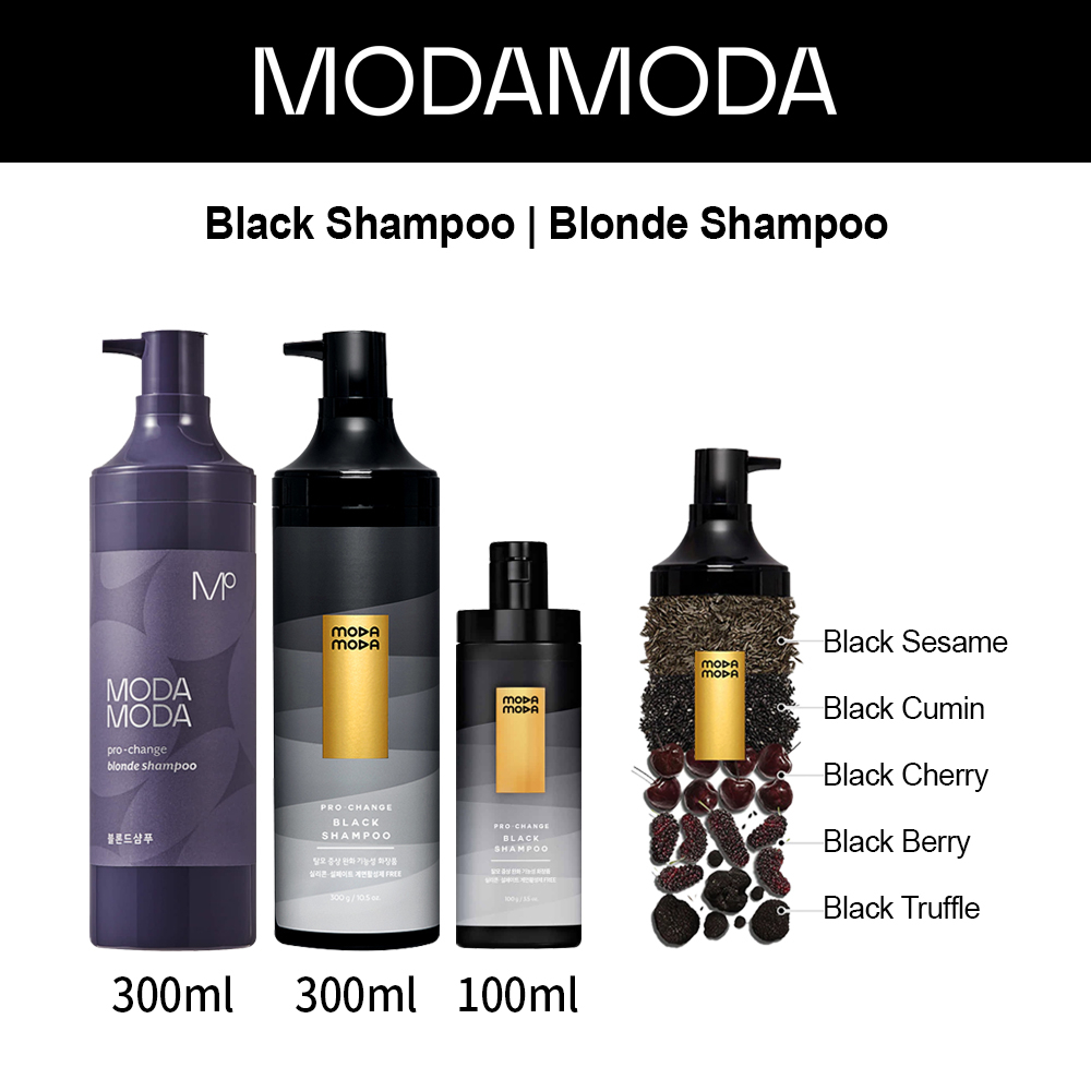 MODAMODA Pro Change Black Shampoo 100ml 300ml | Blonde Shampoo 300ml | Shopee Philippines