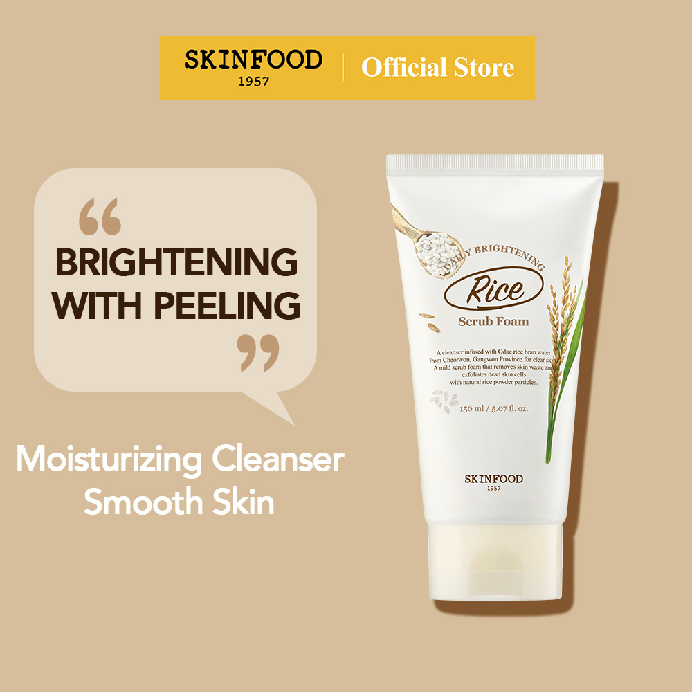 [SKINFOOD Official] Rice Daily Brightening Scrub Foam 150ml / Micro ...