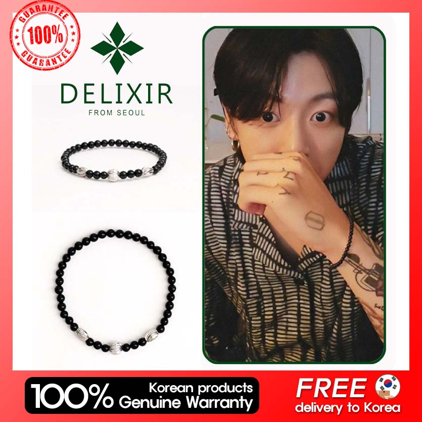 [DELIXIR] Thin Onyx Layered Bracelet -BTS JUNGKOOK ’s Bracelet | Shopee Philippines