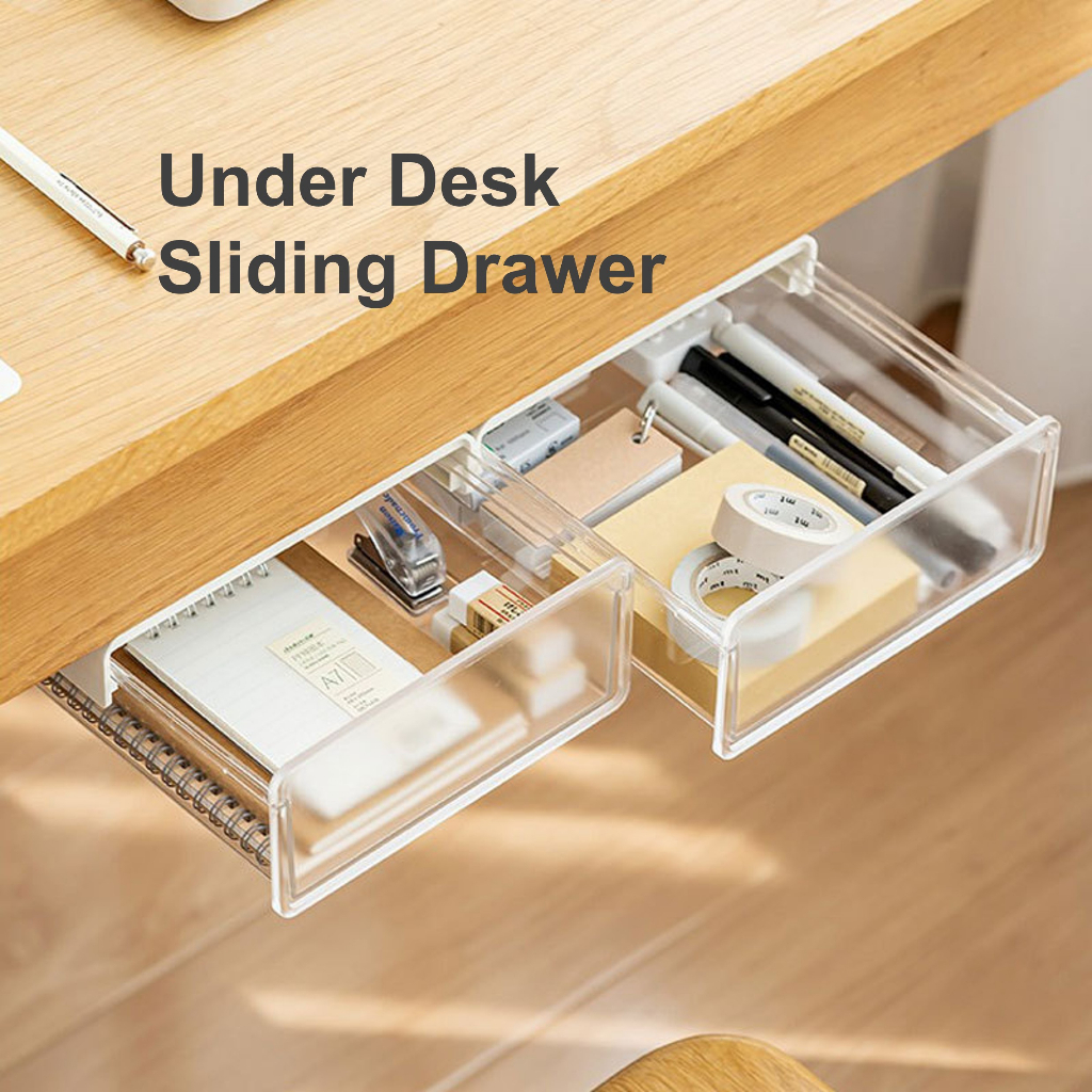 Sliding Drawer Under Desk | Storage Under Office Table | Self Adhesive ...