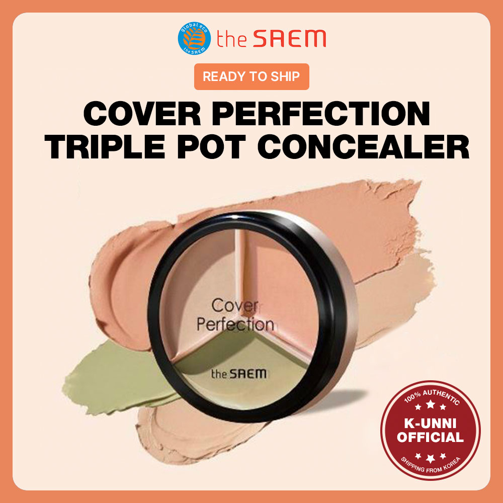 [NEW/the SAEM] Cover Perfection Triple Pot Concealer with Free Gift / 4 ...