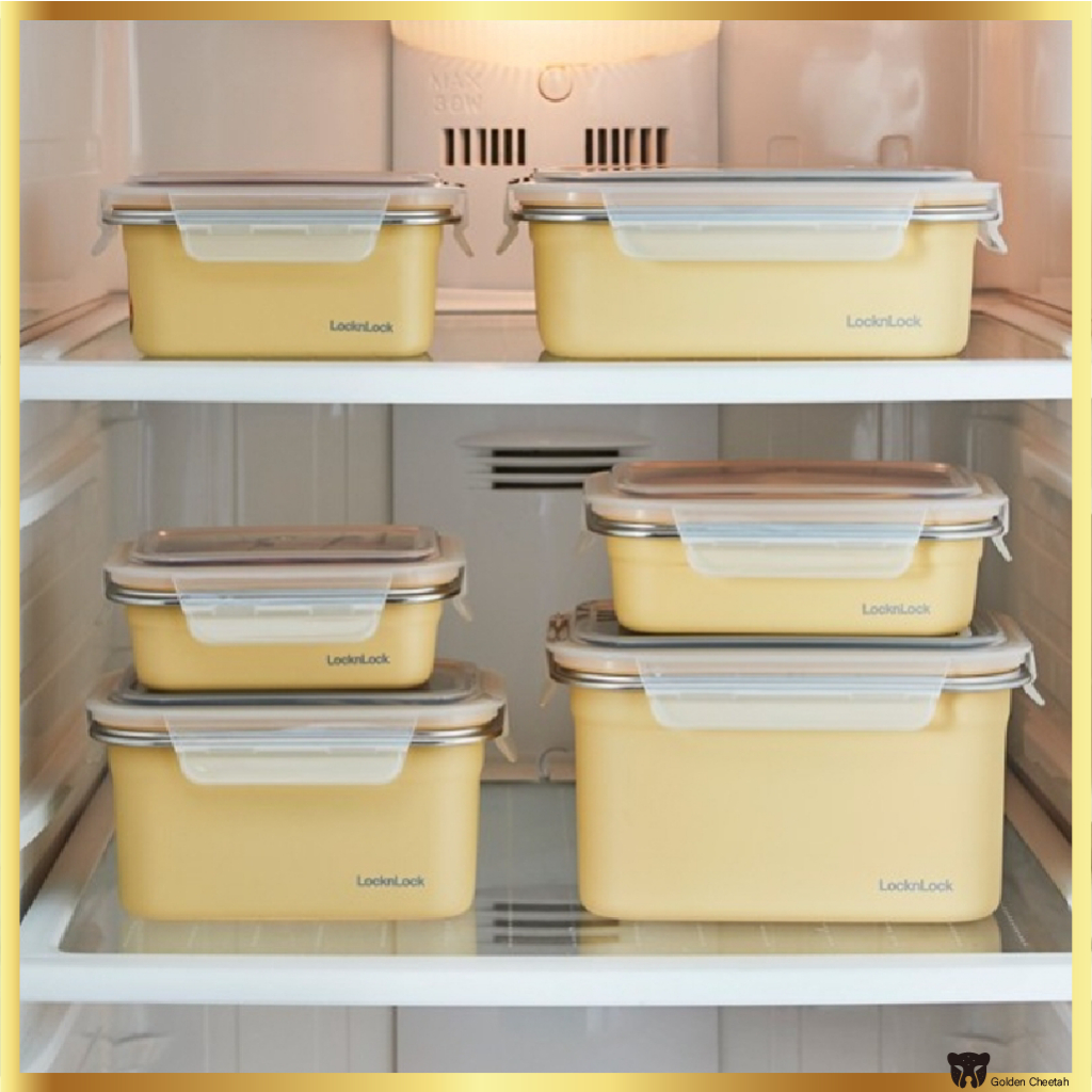 Lock&Lock Color Stainless Steel Container Yellow Airtight Container ...