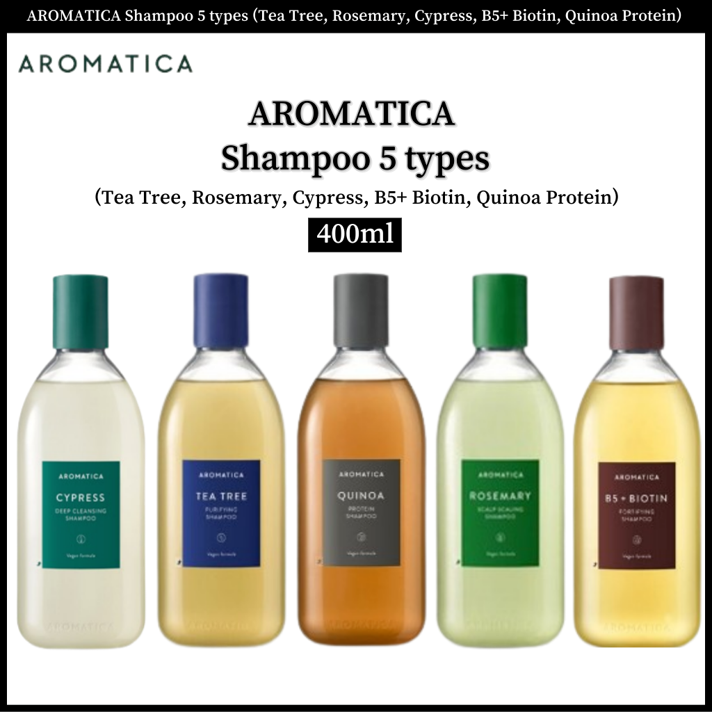 AROMATICA Shampoo 5types 400ml Tea Tree Purifying/Rosemary Scalp ...