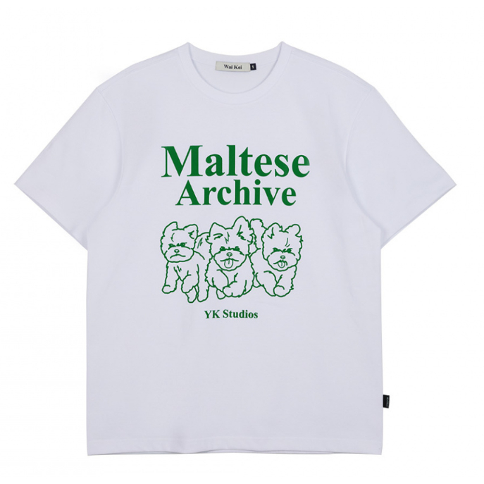 [*SEVENTEEN - MINGYU] [WAIKEI] Maltese archive line graphic half sleeve ...