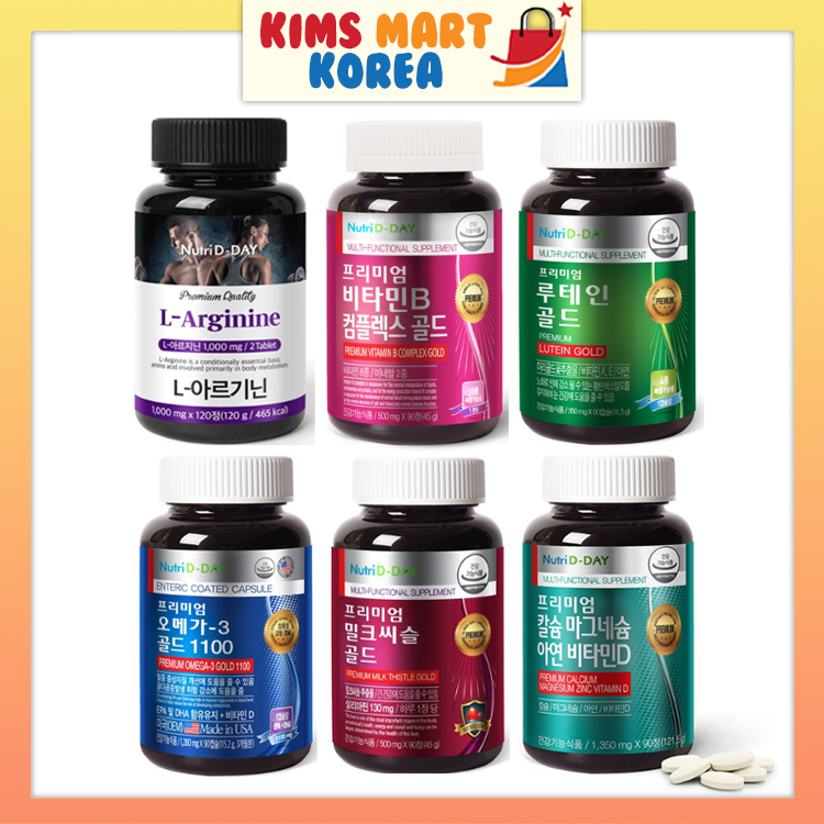 Nutri D-Day Calcium Magnesium, Milk Thistle Gold, L-Arginine, Lutein ...